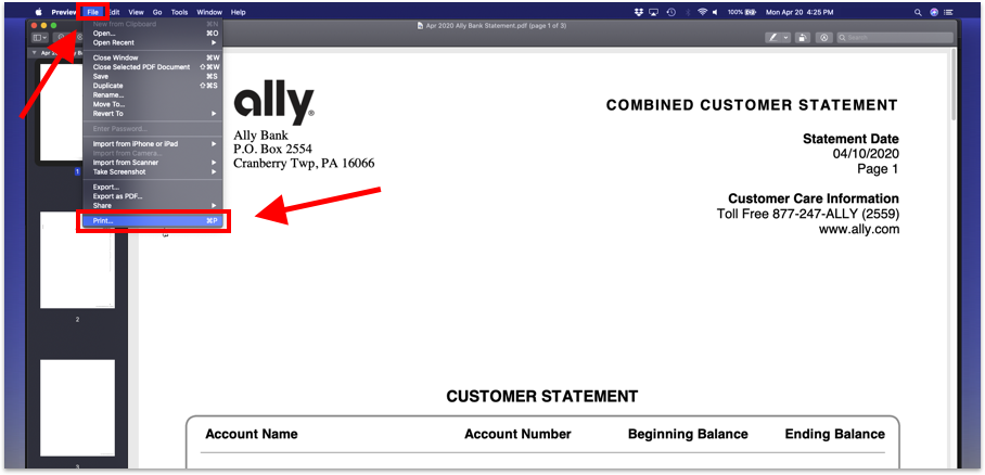 Ally Bank Statements - How To Access & Print Statements | Ally